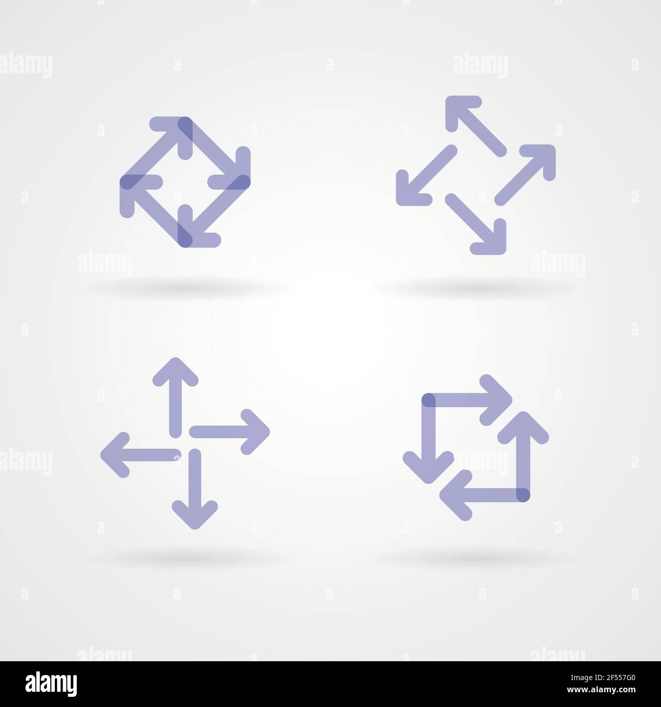 Set: purple arrow icons. Vector illustration, flat design Stock Vector ...
