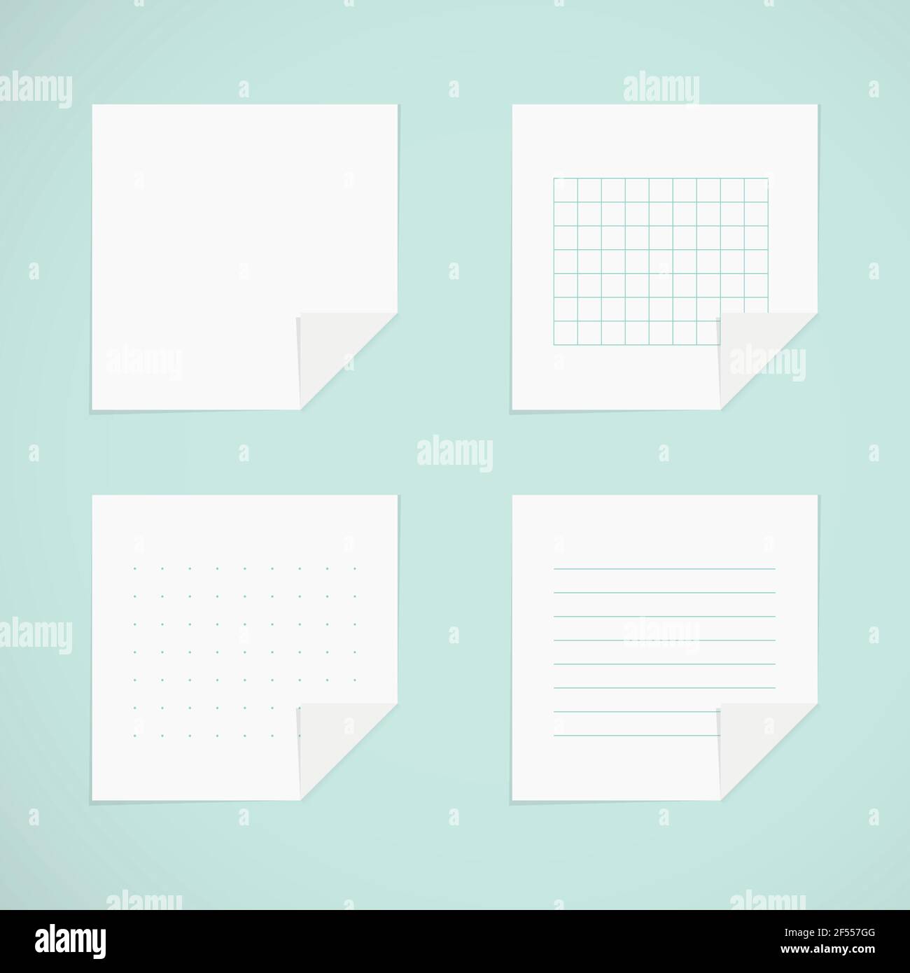 Set: white sticky notes. Vector illustration, flat design Stock Vector ...