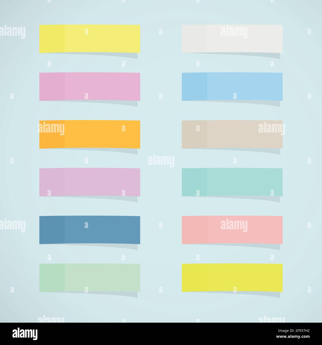 Set: mini colorful sticky notes. Vector illustration, flat design Stock ...