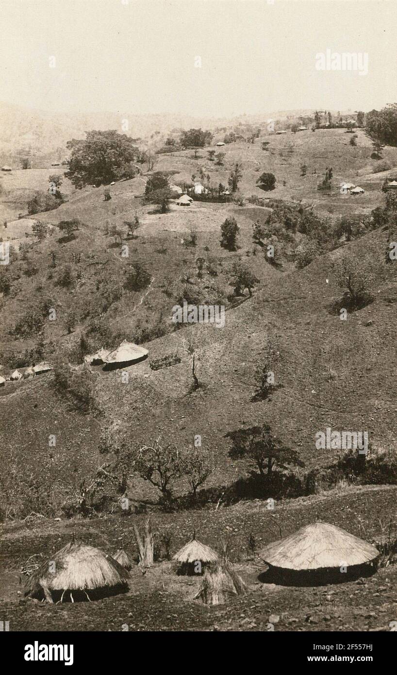 Abyssinia. Landscape with huts west of Lekampte, Leka Stock Photo - Alamy