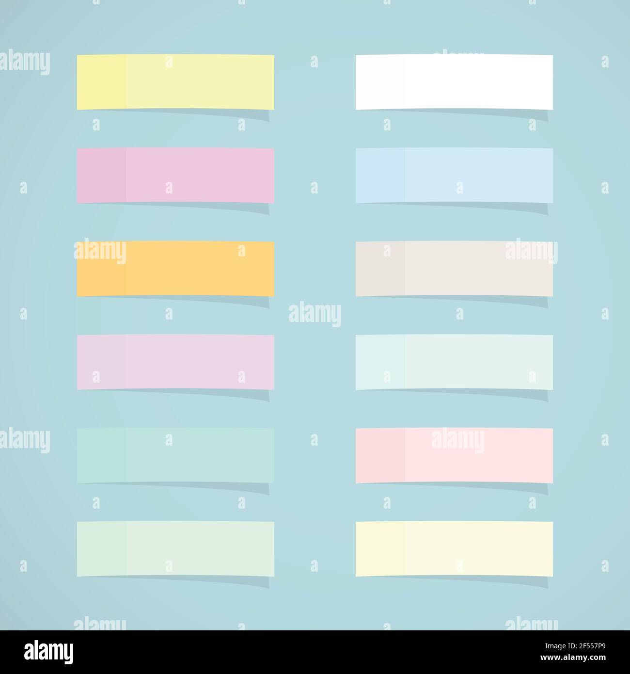 Set: mini colorful sticky notes. Vector illustration, flat design Stock ...