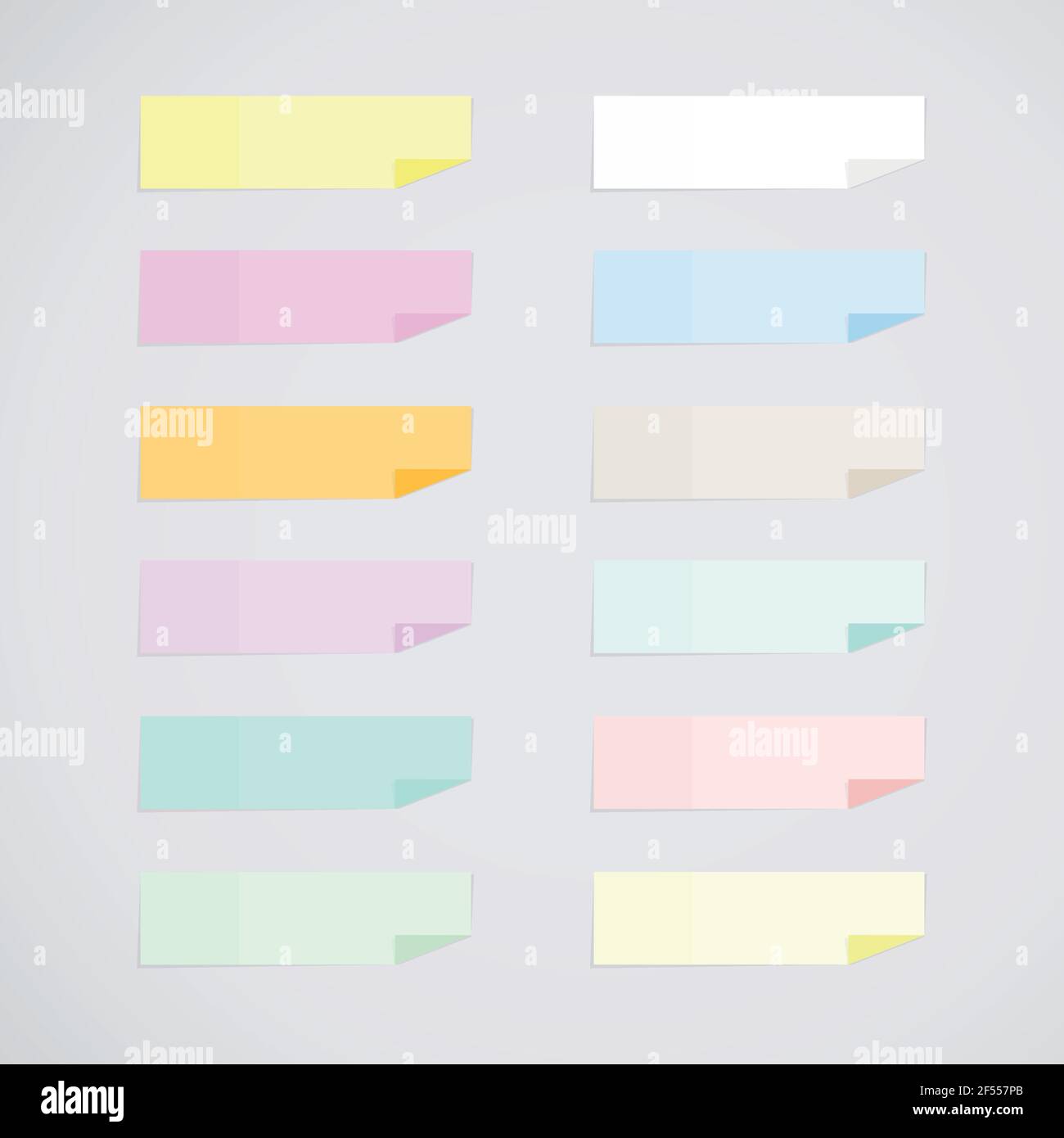 Set: mini colorful sticky notes. Vector illustration, flat design Stock ...