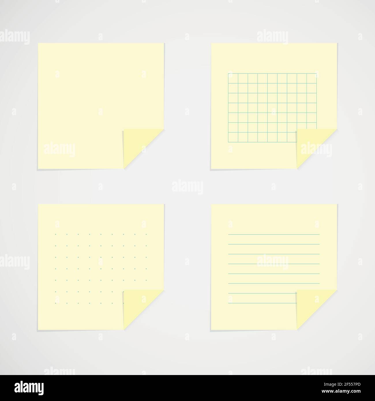Set: yellow sticky notes. Vector illustration, flat design Stock Vector ...