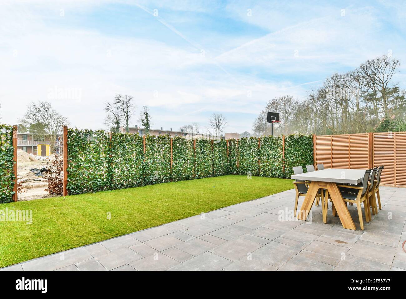 Elegant backyard terrace Stock Photo - Alamy