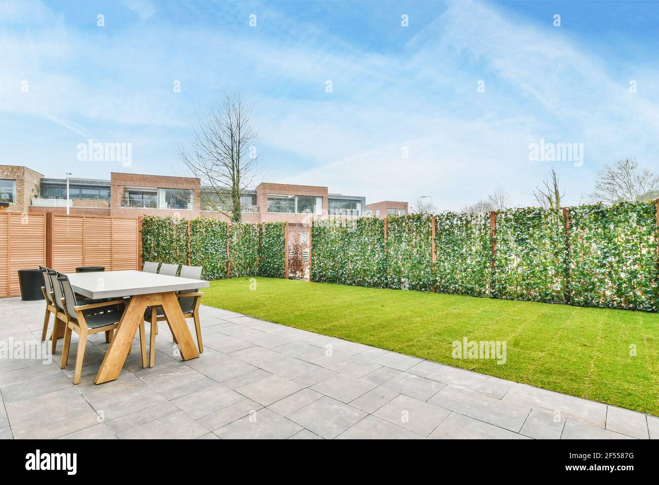 Elegant backyard terrace Stock Photo - Alamy