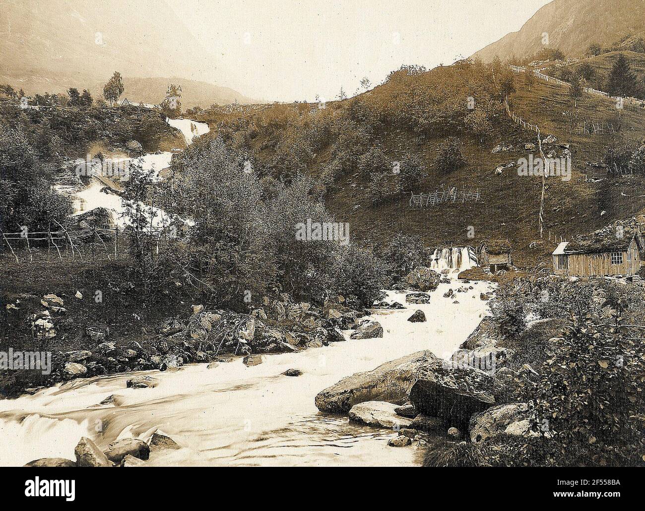 Waterfall at Merok Stock Photo - Alamy