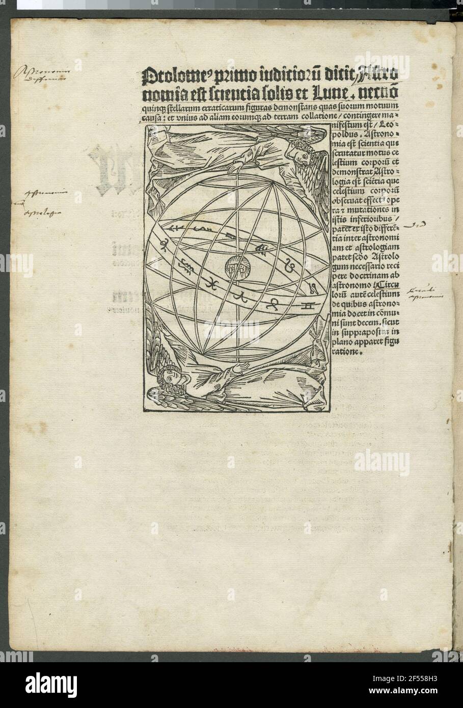 Illustration with angels and celestial ball Stock Photo - Alamy