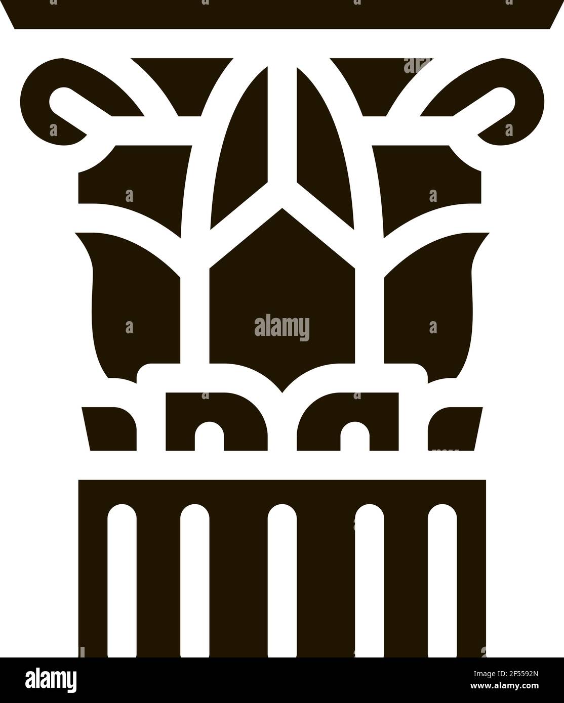 threaded greek column icon Vector Glyph Illustration Stock Vector Image ...