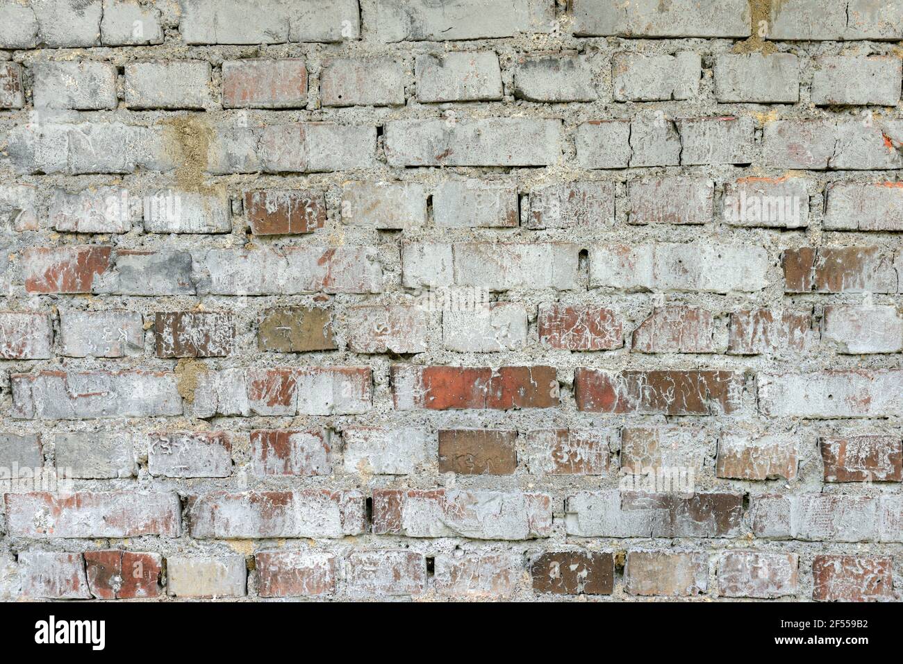 Old Worn Brick Wall with Cracked Concrete Clay Background Texture Stock ...