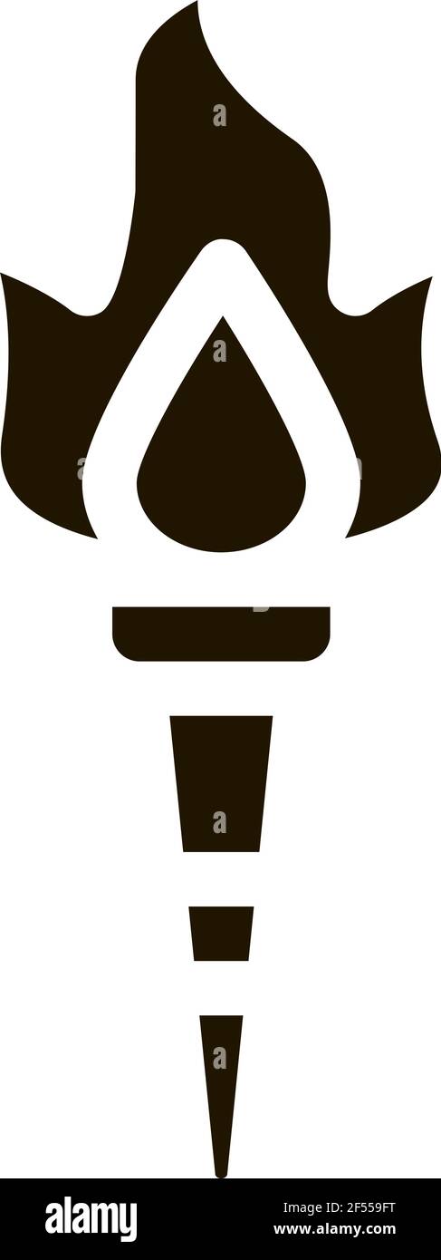 greek fire torch icon Vector Glyph Illustration Stock Vector Image ...