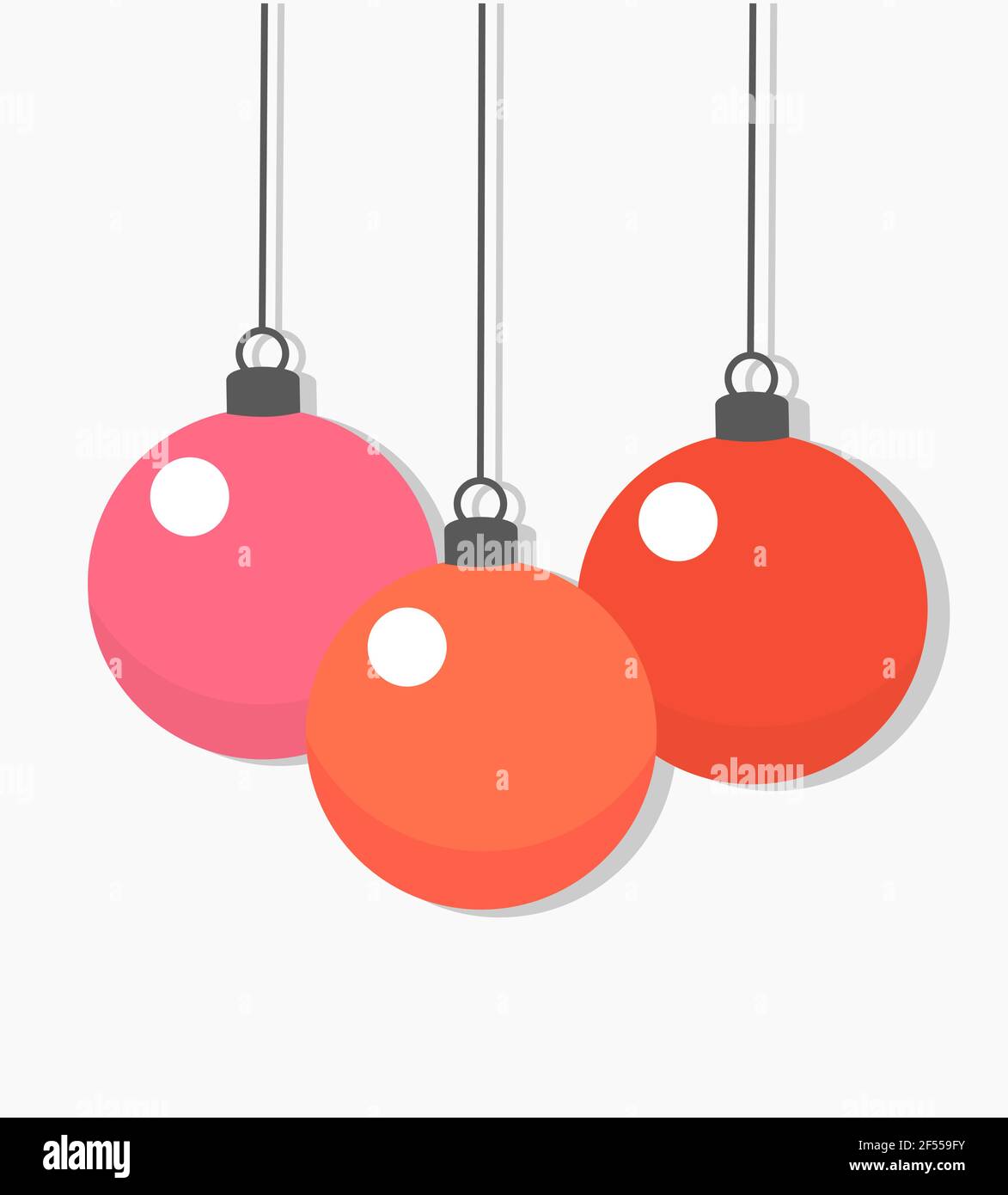 Christmas baubles hanging ornaments. Vector illustration Stock Vector ...
