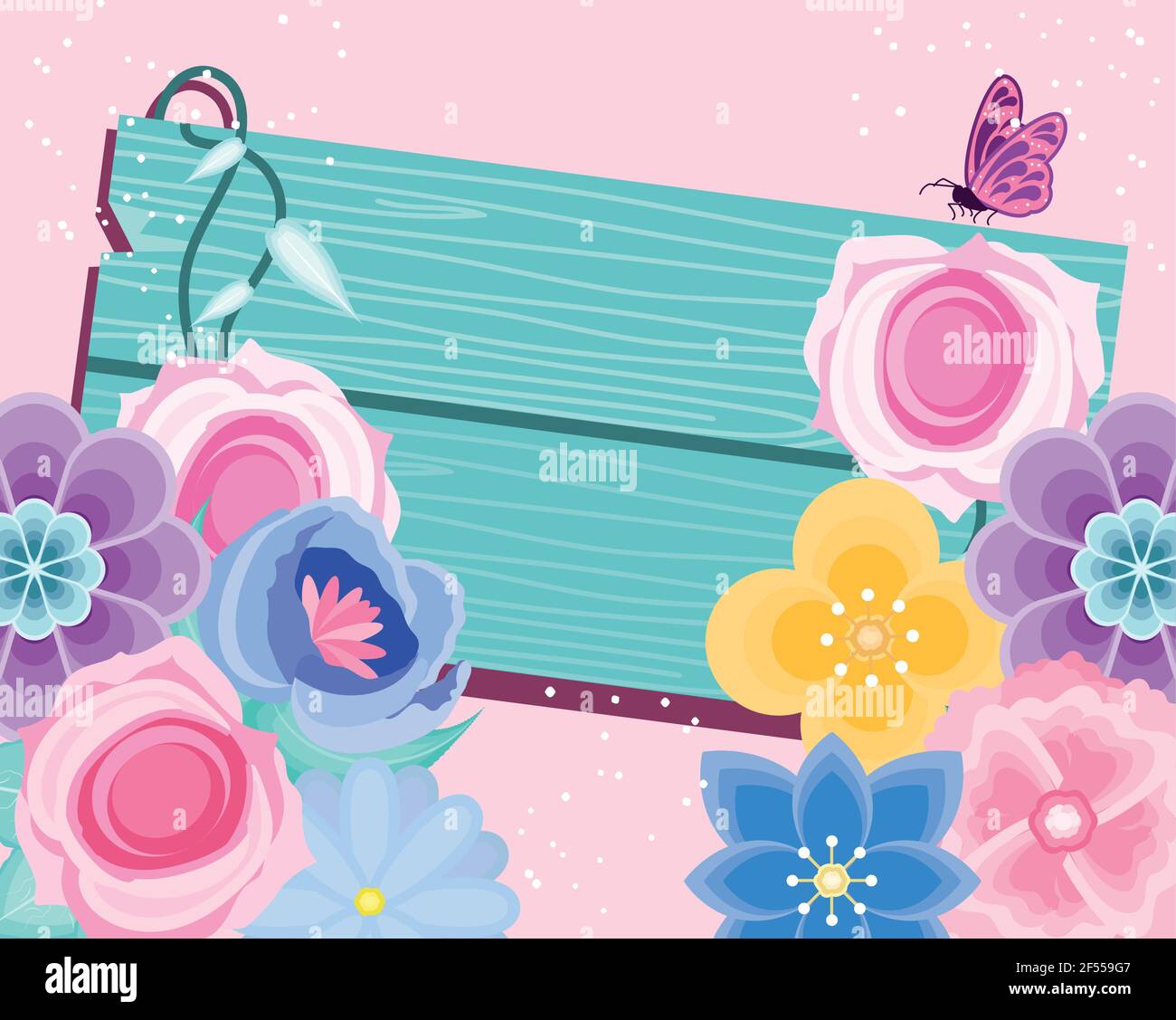 signboard flowers butterfly Stock Vector Image & Art - Alamy