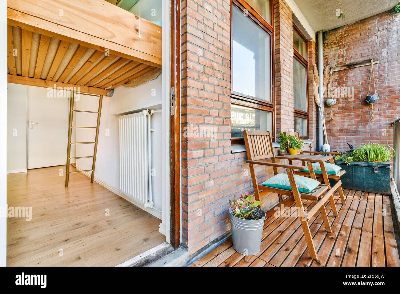 Spacious balcony design Stock Photo - Alamy