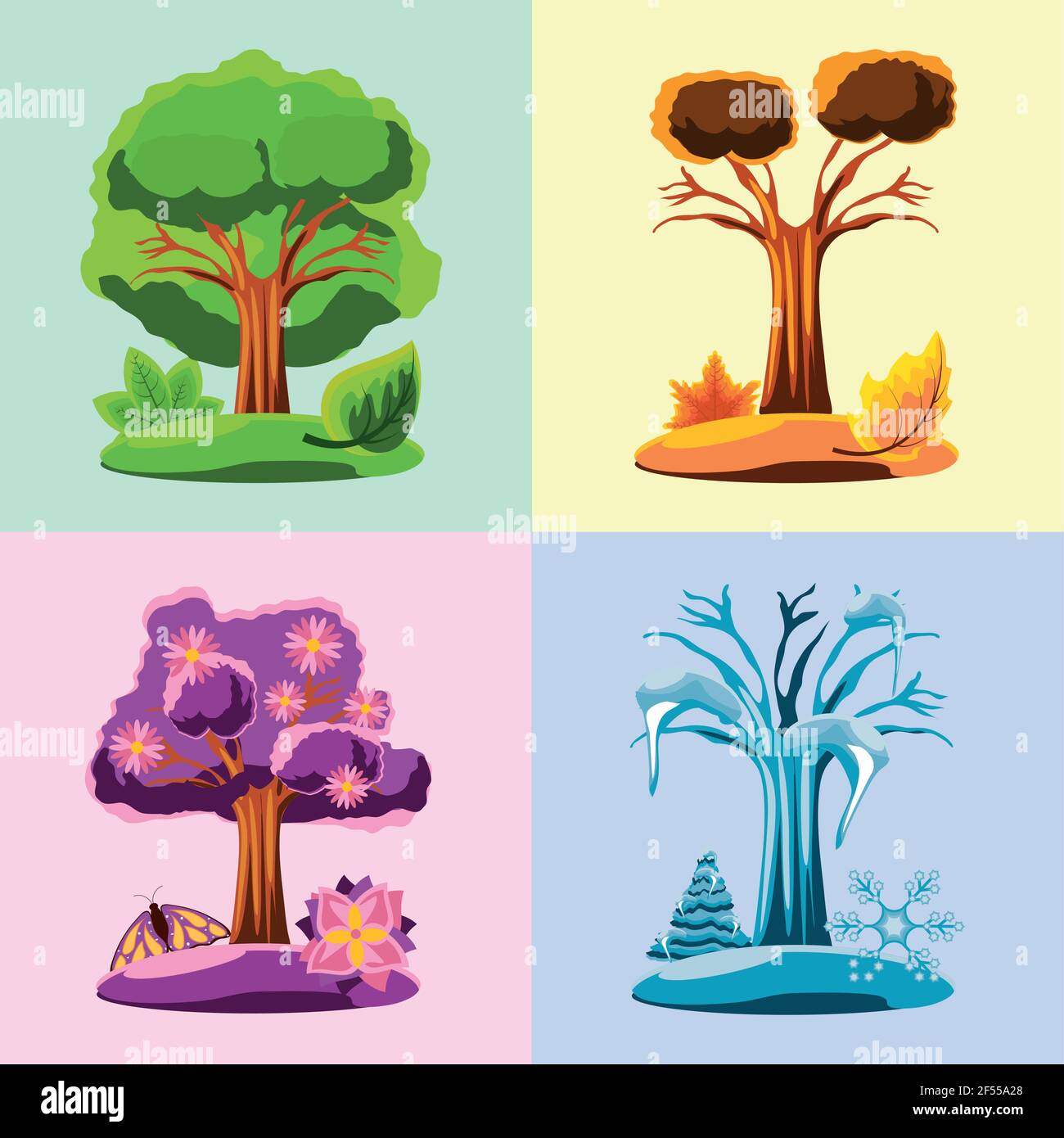 trees different seasons Stock Vector Image & Art - Alamy