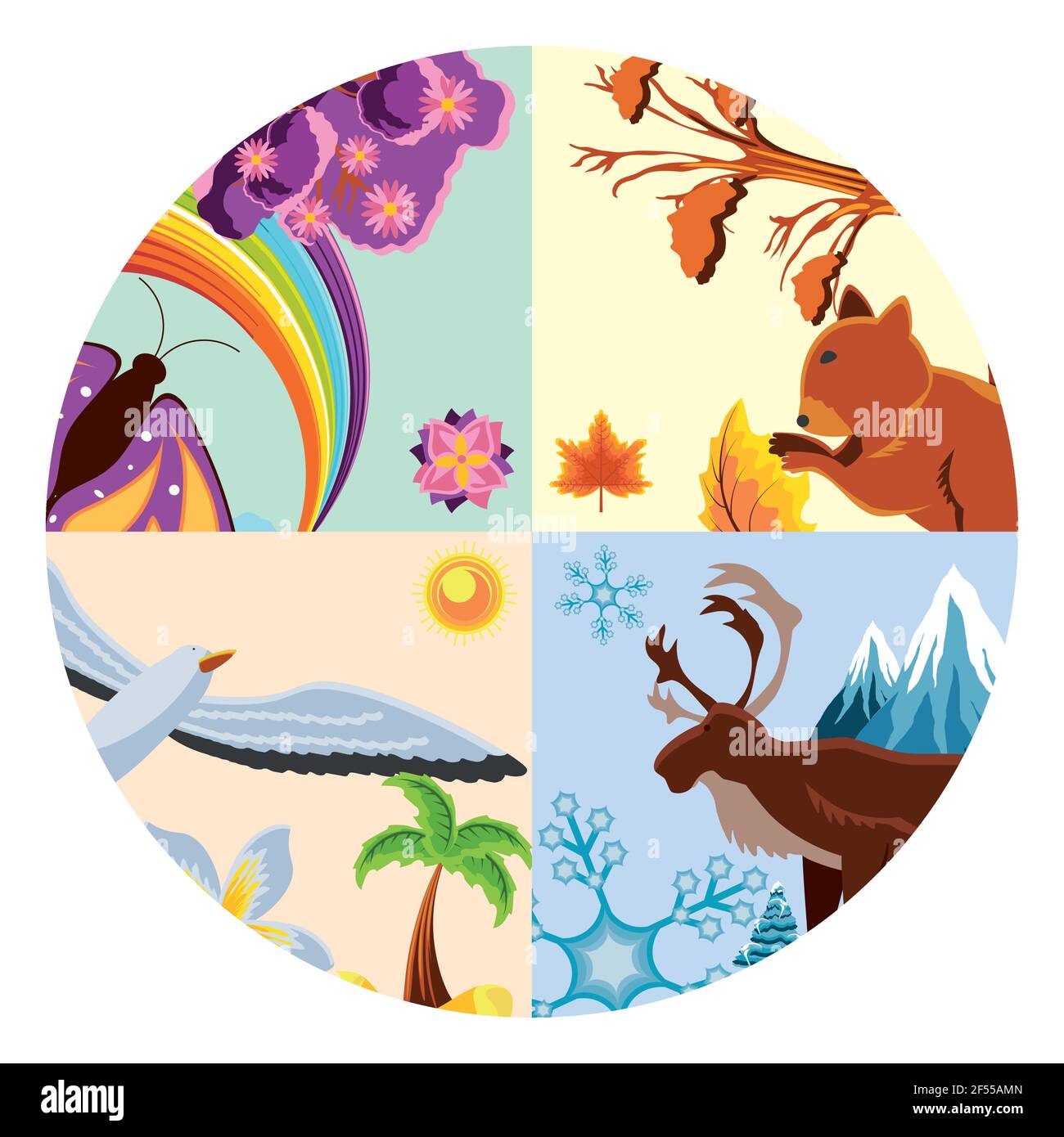 landscape four seasons Stock Vector Image & Art - Alamy