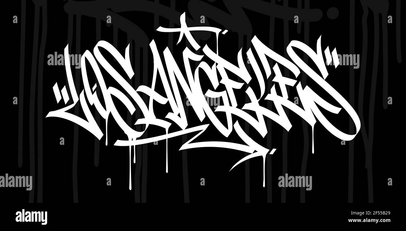 Los Angeles Abstract Hip Hop Urban Hand Written Graffiti Style Vector ...