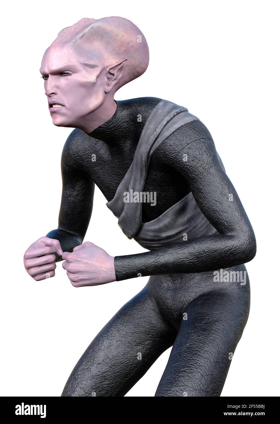3D rendering of a fantasy alien isolated on white background Stock ...