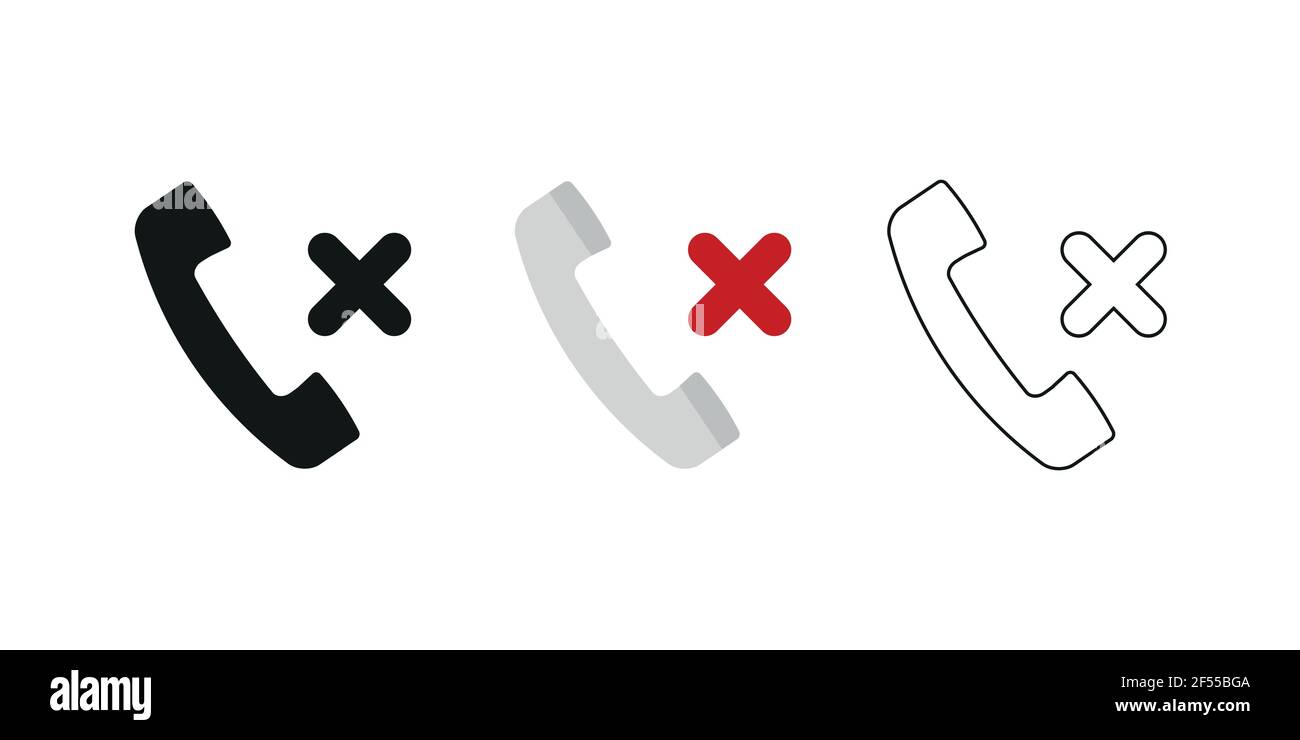 Retro telephone receiver. Three different styles: black, color and ...