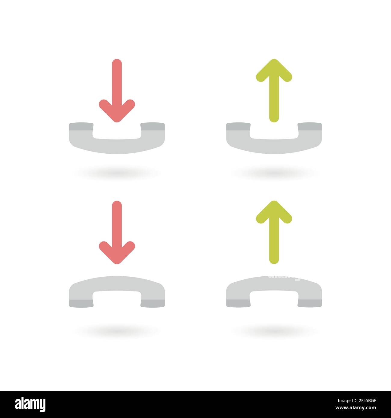 Retro telephone receiver icon. Incoming and outgoing concept. Vector ...
