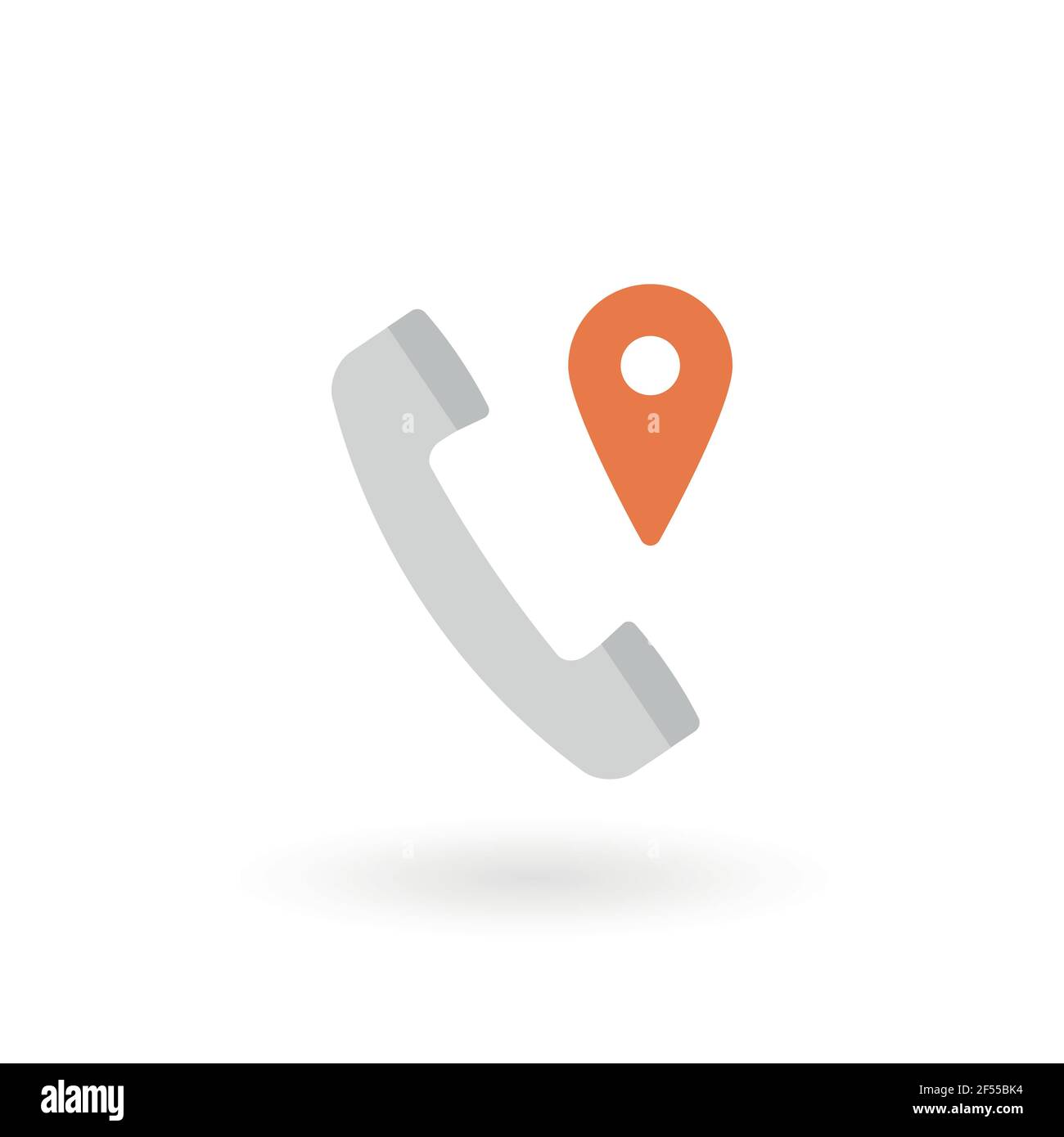 Retro telephone receiver icon isolated. Handset symbol. Location sign ...