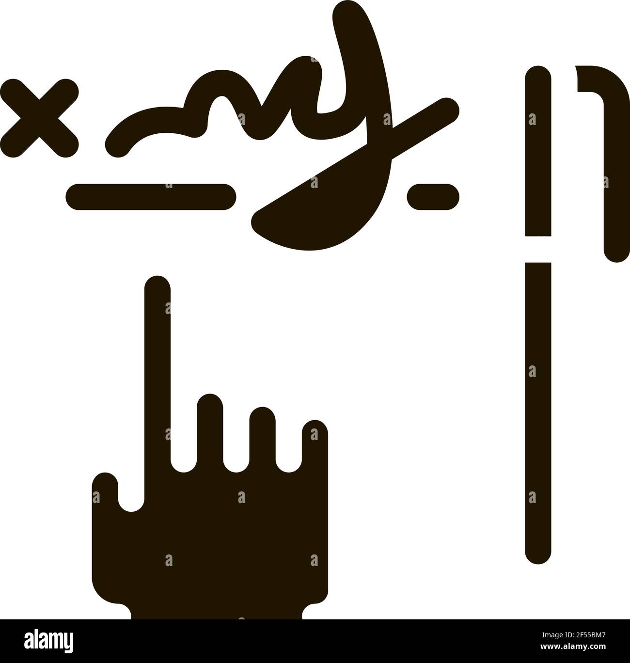 handwriting graphical analysis icon Vector Glyph Illustration Stock ...