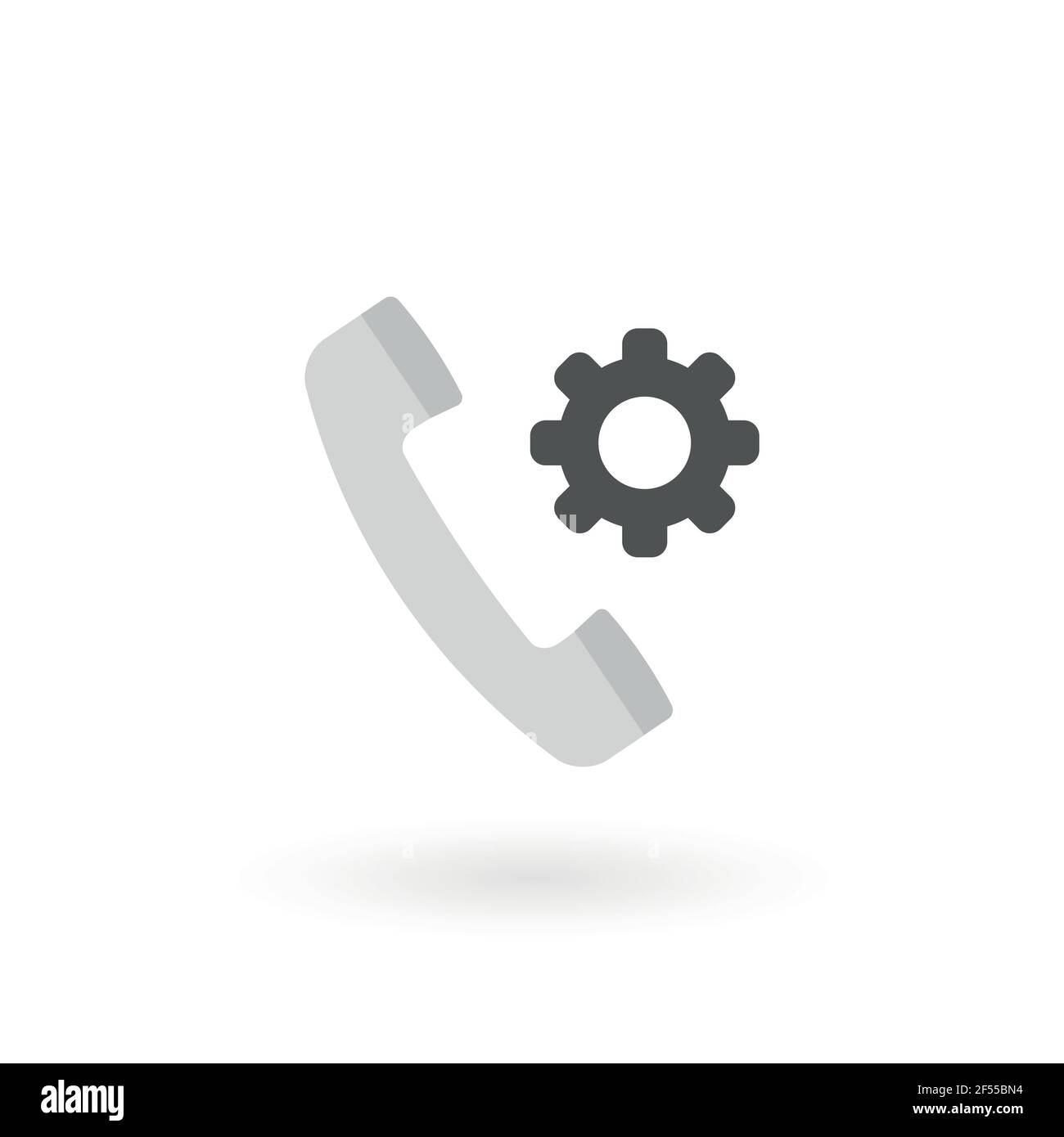 Retro telephone receiver icon isolated. Handset symbol. Settings sign ...