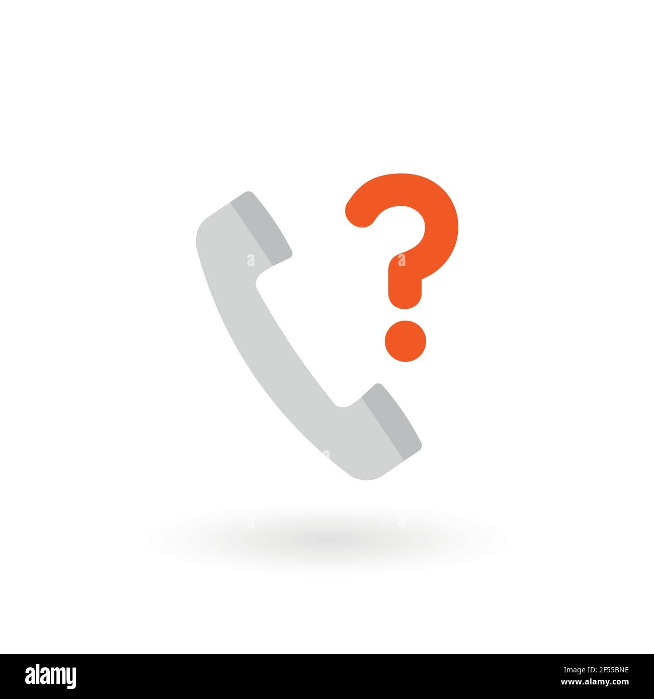 Retro telephone receiver icon isolated. Handset symbol. Query sign ...