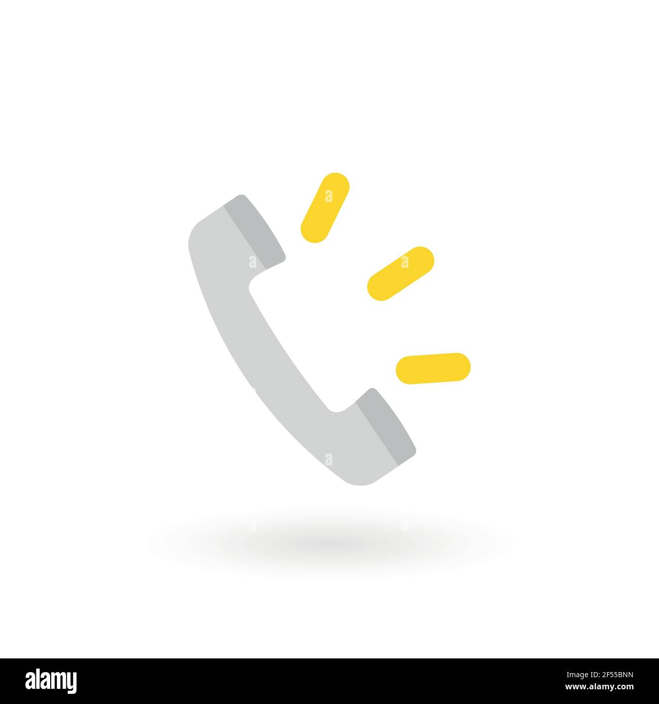 Retro telephone receiver icon isolated. Handset symbol. Ring sign ...