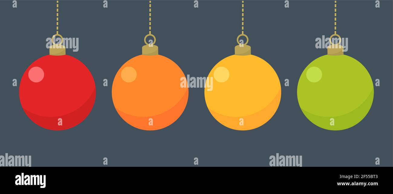 Colorful Christmas baubles. Vector illustration Stock Vector Image ...