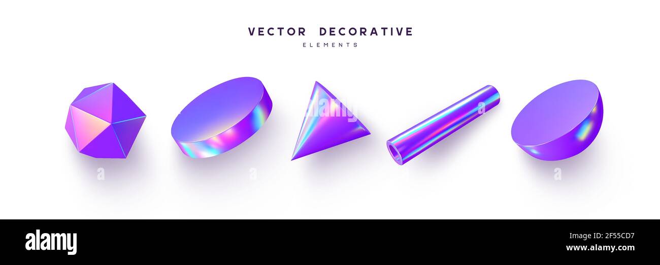 Set of 3d render primitives Stock Vector Image & Art - Alamy