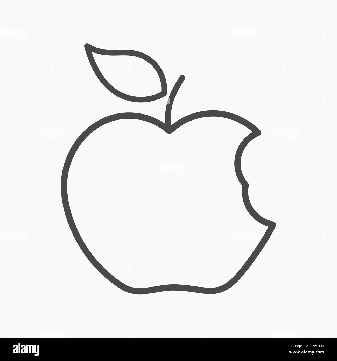 Linear shape of bitten apple icon. Vector illustration Stock Vector ...