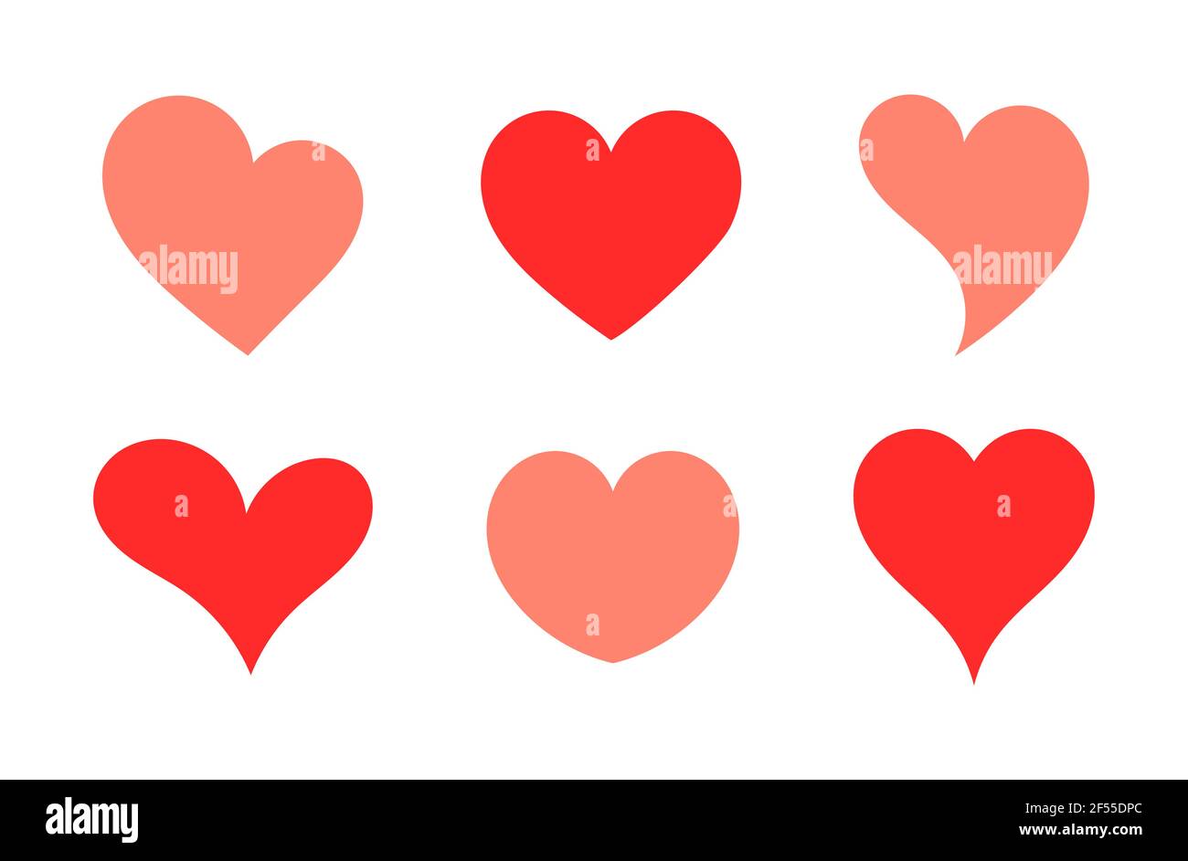 Cute red hearts set. Vector illustration Stock Vector Image & Art - Alamy