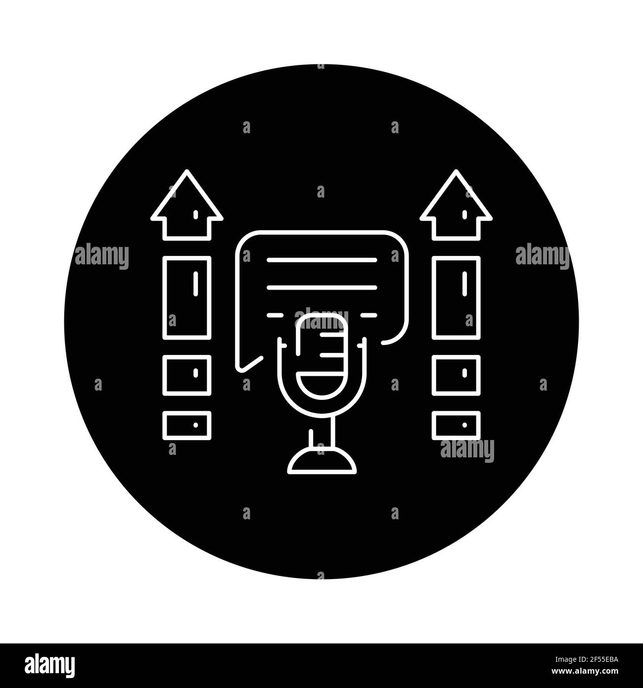 Podcast promotion color line icon. Podcasting. Sign for web page ...