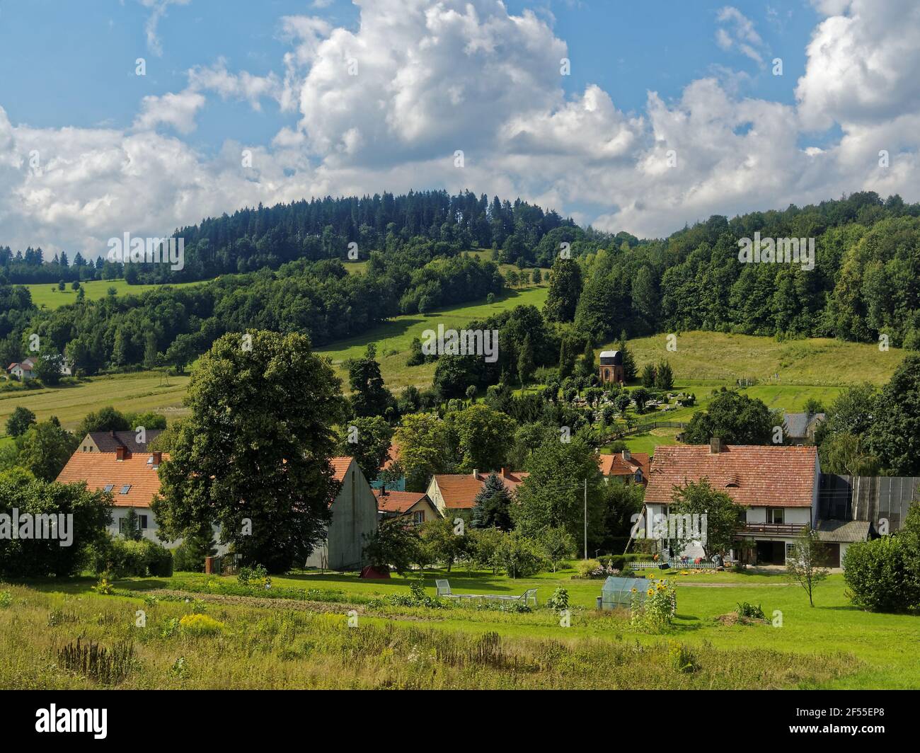 Poland mountains area. Village houses in a wonderful green nature Stock ...