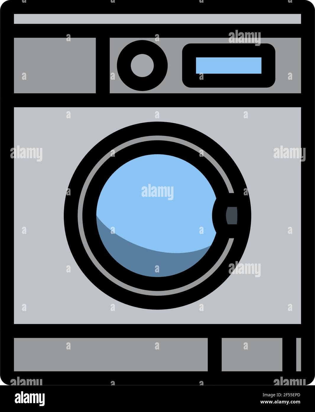 Washing Machine Icon. Editable Bold Outline With Color Fill Design ...