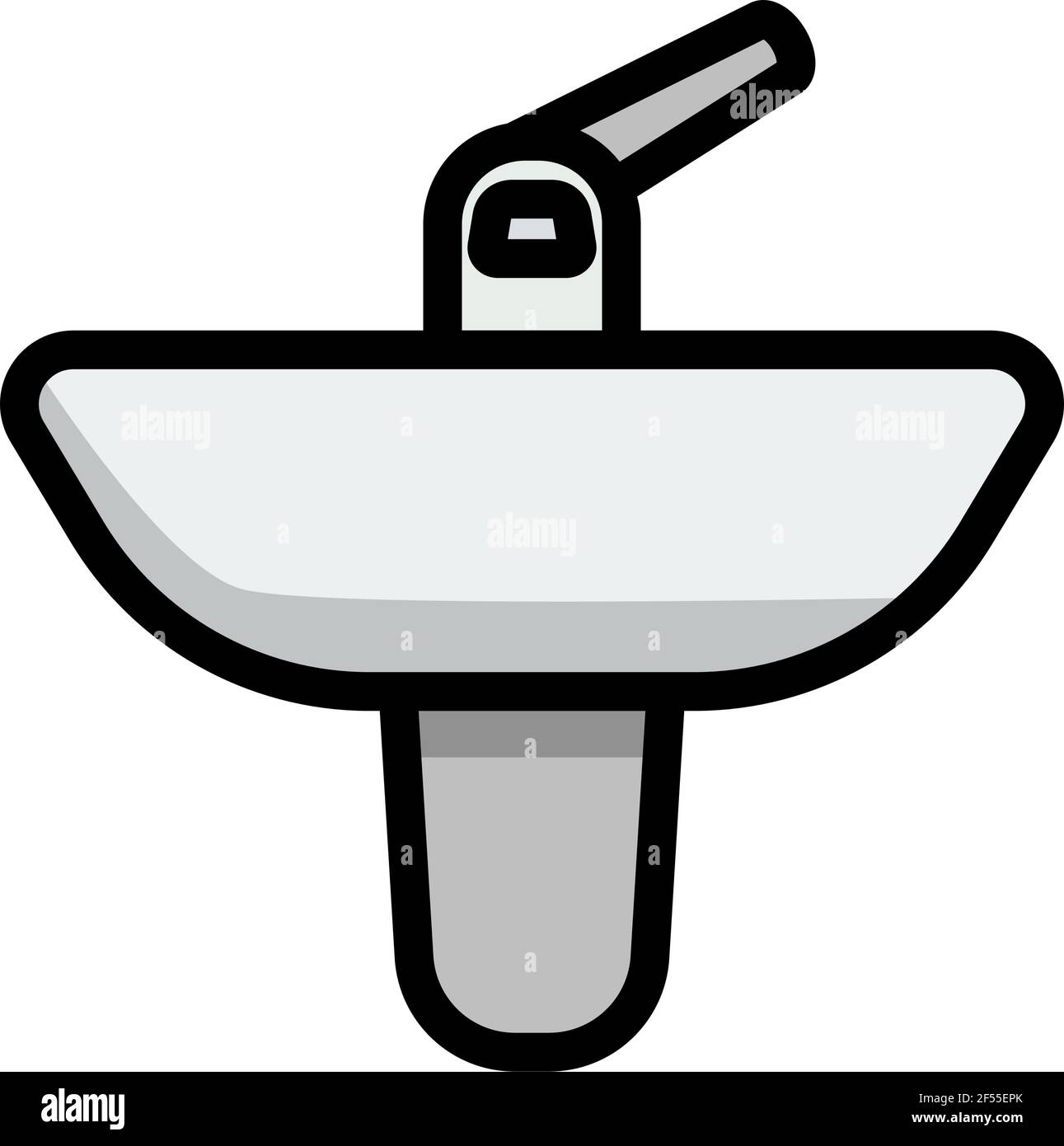 Wash Basin Icon. Editable Bold Outline With Color Fill Design. Vector ...
