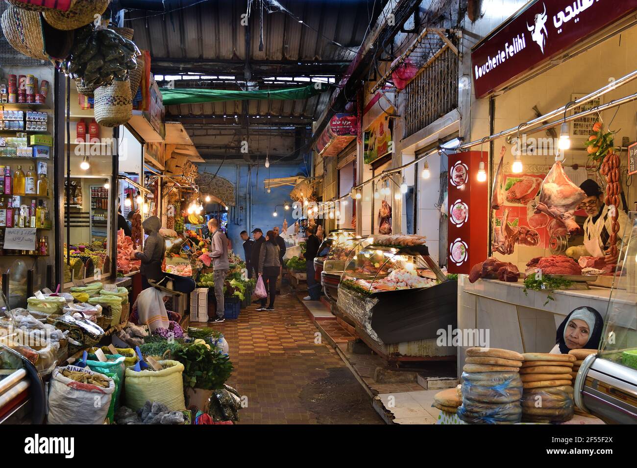 Mercado Central, Grand Socco, Medina (Old City), Fresh produce inside ...