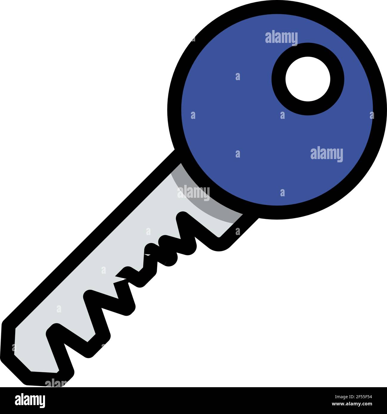 Icon Of Key. Editable Bold Outline With Color Fill Design. Vector ...
