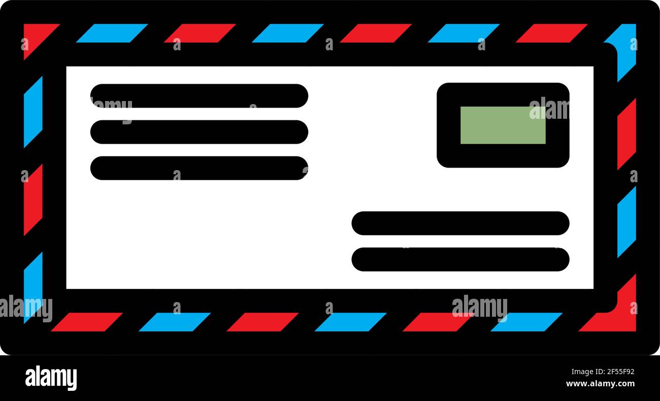 Icon Of Letter. Editable Bold Outline With Color Fill Design. Vector ...