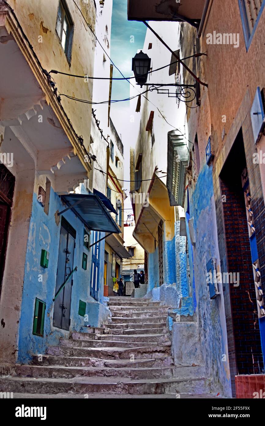 Street Scene in the Old centre Medina Tangier, Morocco, Northern Africa ...