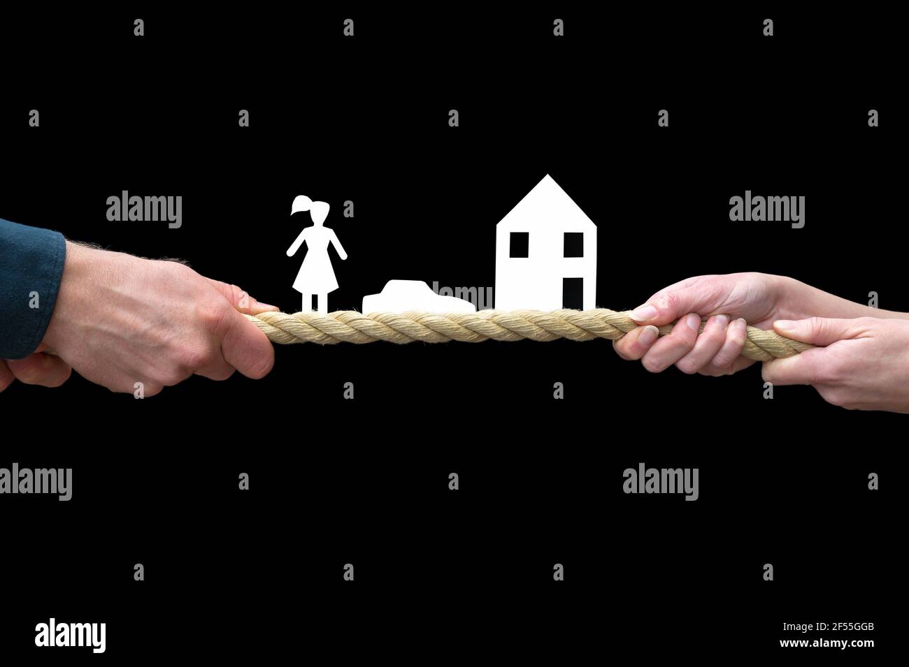 Symbolic image on the subject of separation and divorce in front of a ...