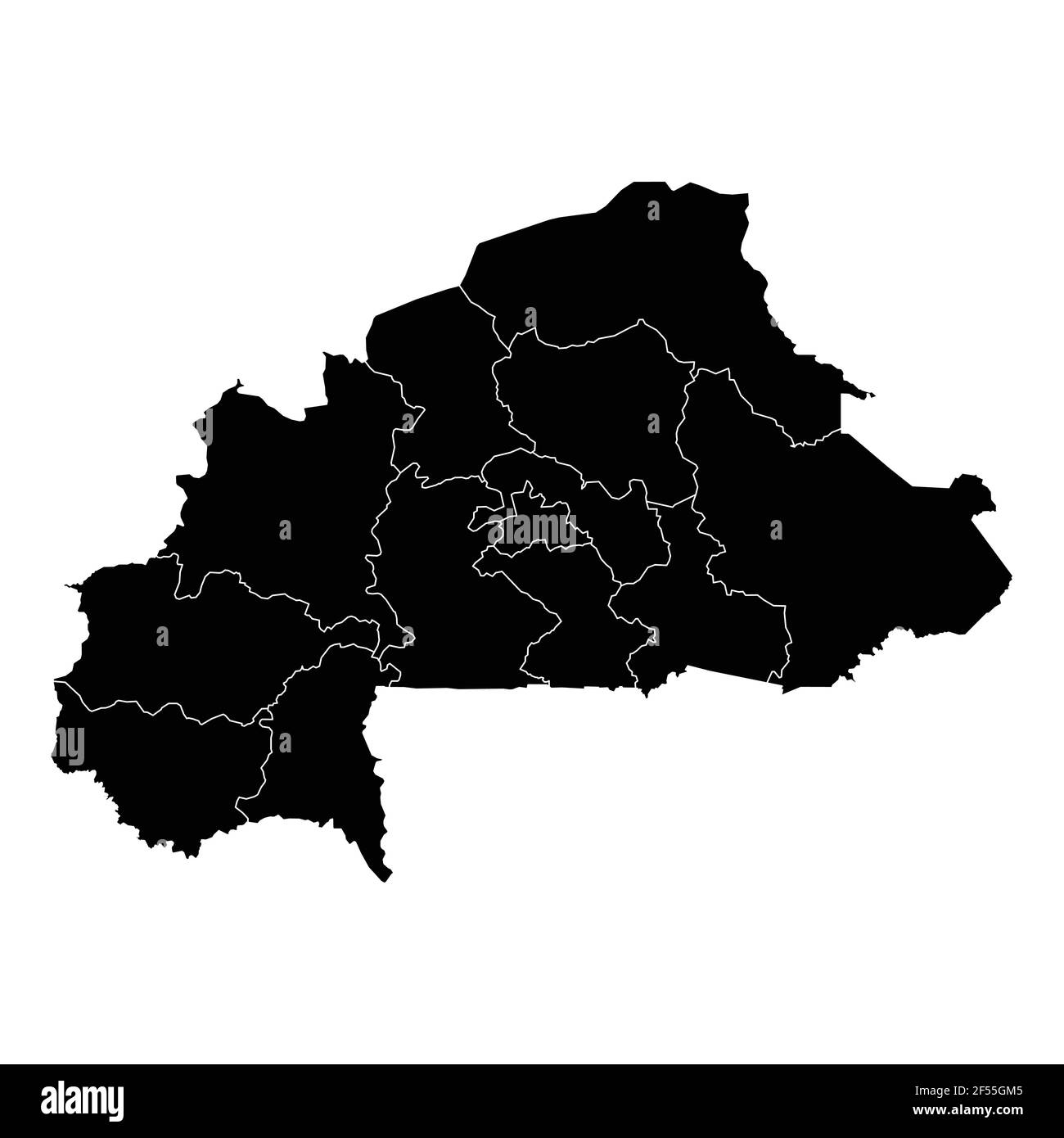 Burkina Faso country map vector with regional areas Stock Vector Image ...