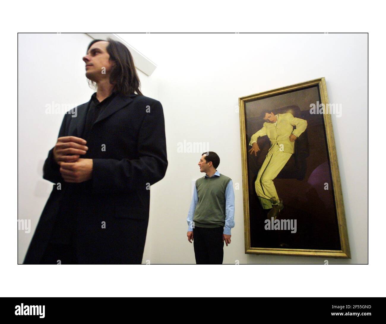 Phil Hale (long hair) The artist of a new portrait of composer Thomas ...