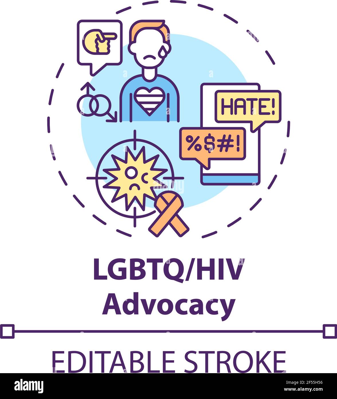 LGBTQ and HIV advocacy concept icon Stock Vector Image & Art - Alamy
