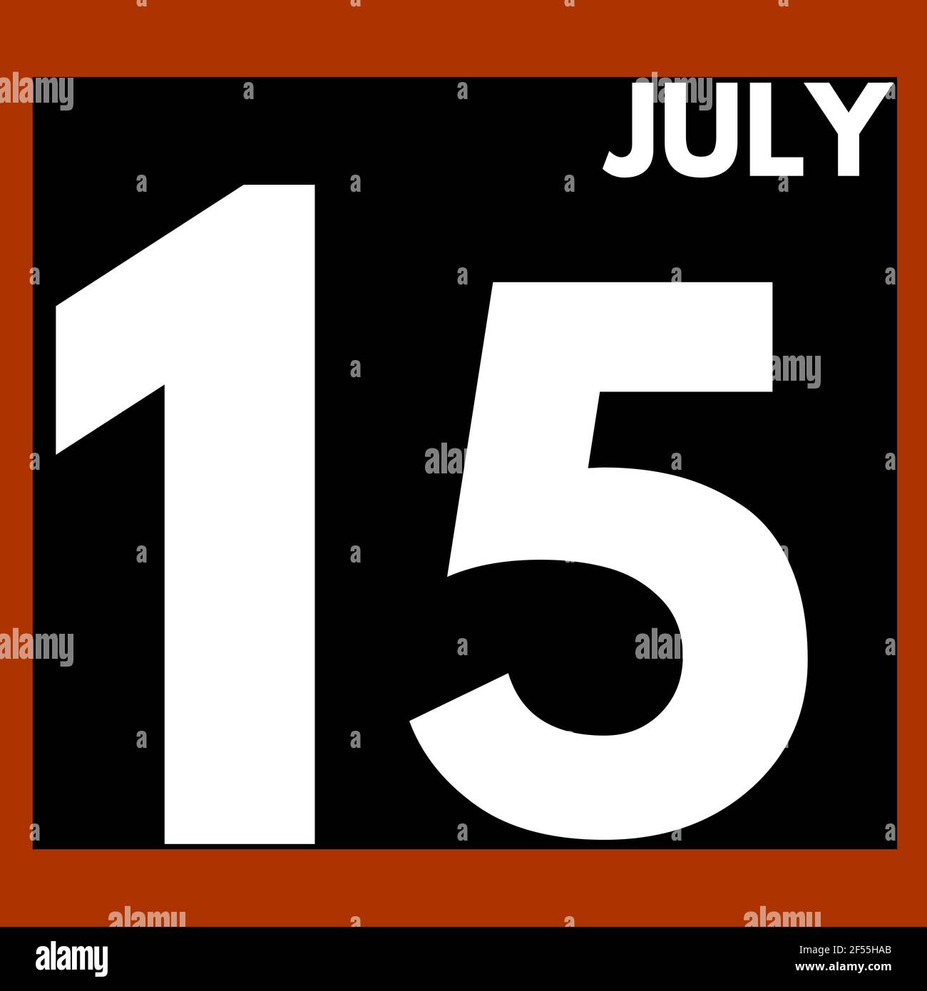 July 15 . Modern daily calendar icon .date ,day, month .calendar for ...