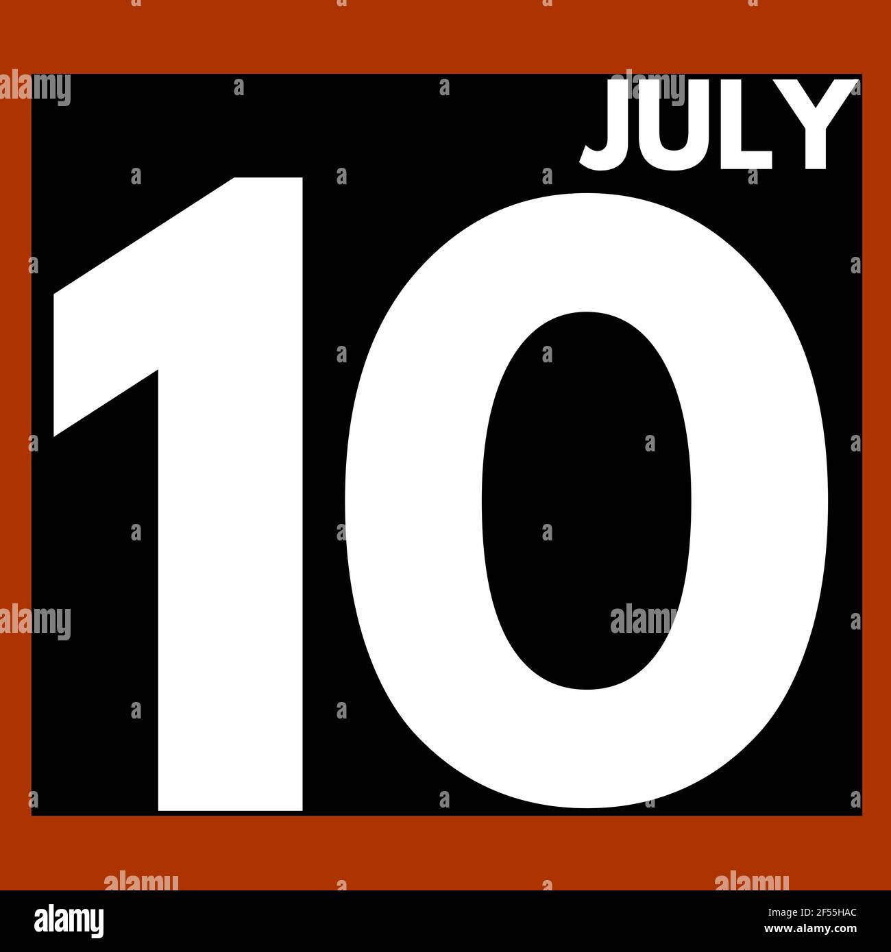 July 10 . Modern daily calendar icon .date ,day, month .calendar for ...