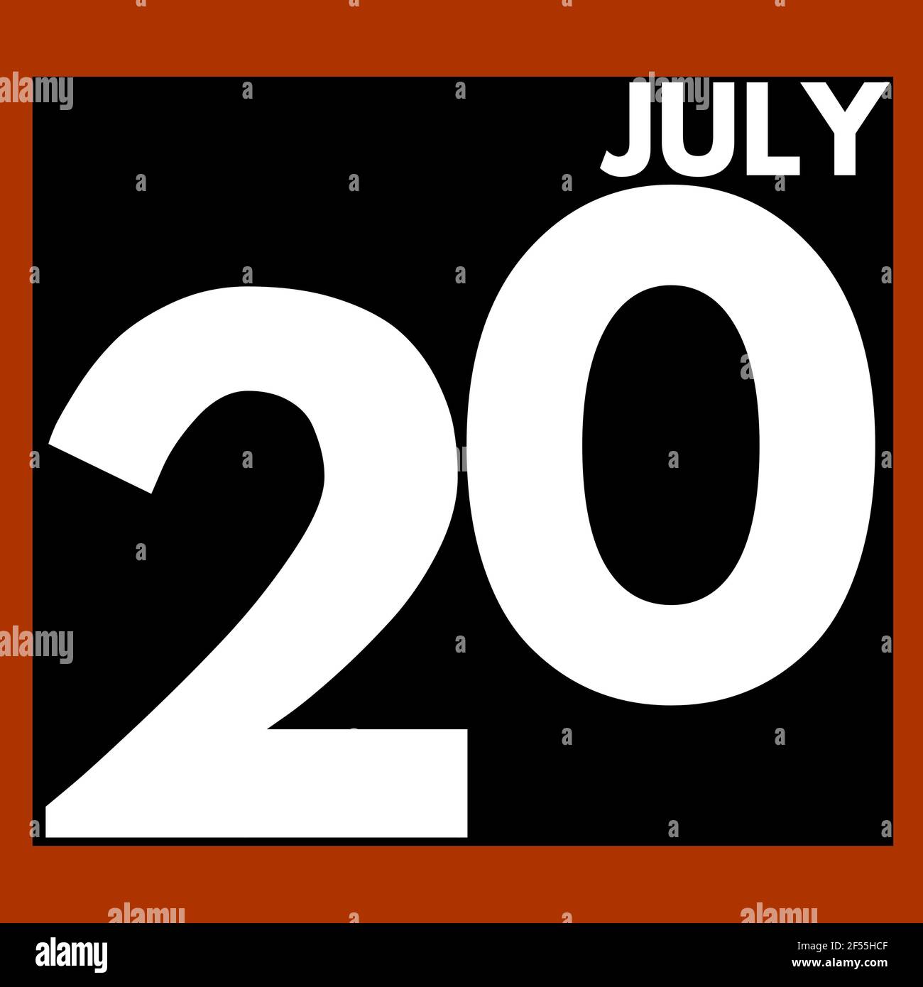 July 20 . Modern daily calendar icon .date ,day, month .calendar for ...