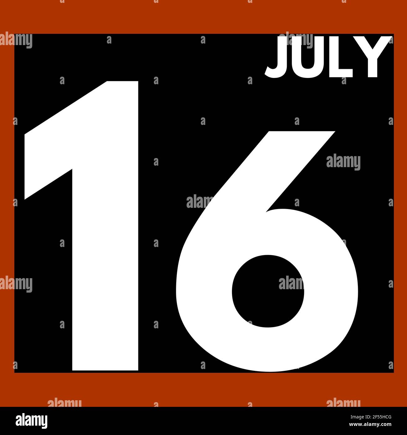 July 16 . Modern daily calendar icon .date ,day, month .calendar for ...