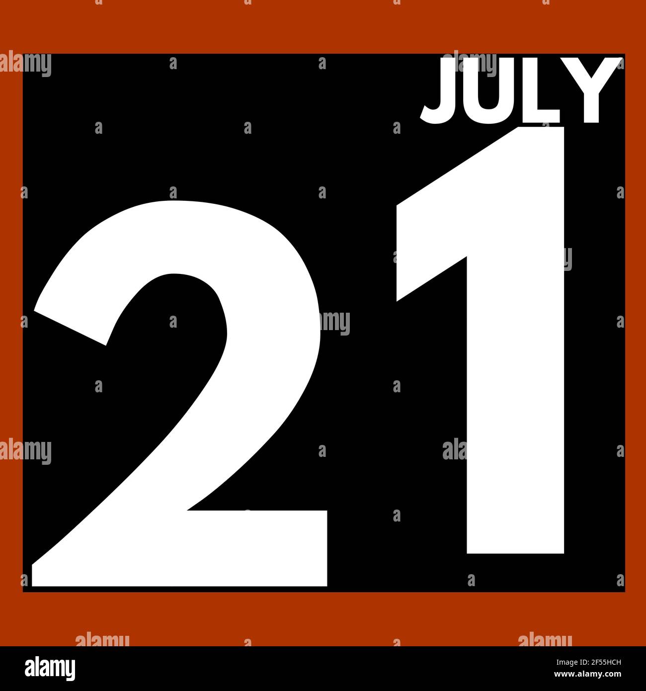 July 21 . Modern daily calendar icon .date ,day, month .calendar for ...