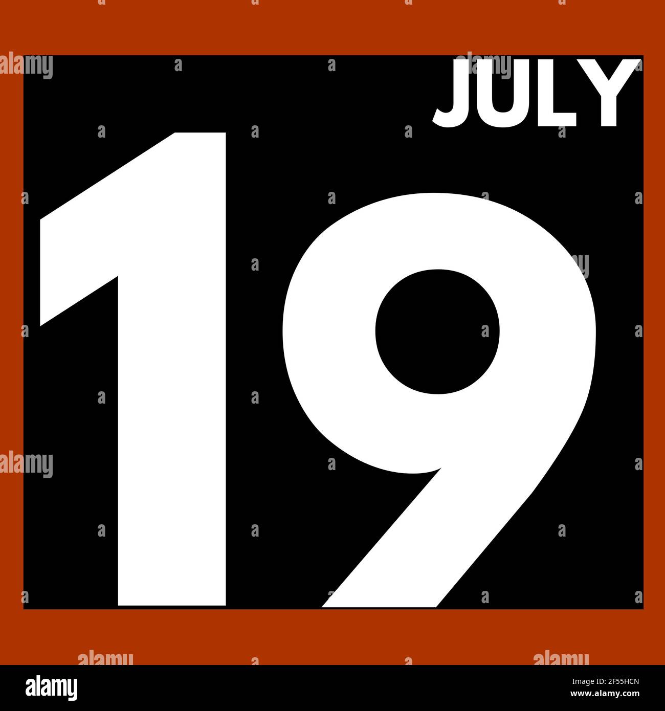July 19 . Modern daily calendar icon .date ,day, month .calendar for ...
